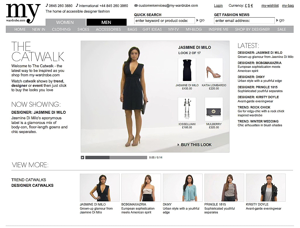 My-Wardrobe screens catwalk videos