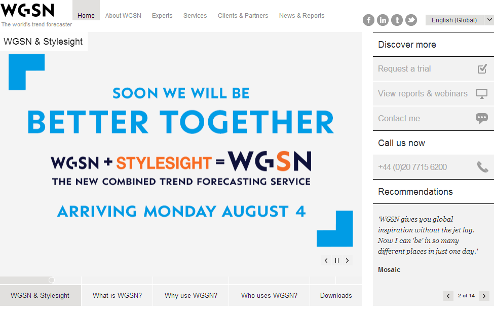 Best of WGSN and Stylesight to be combined in new WGSN.com service