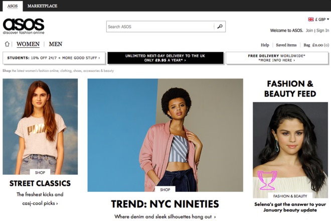 Asos sales rise 27% but margins fall