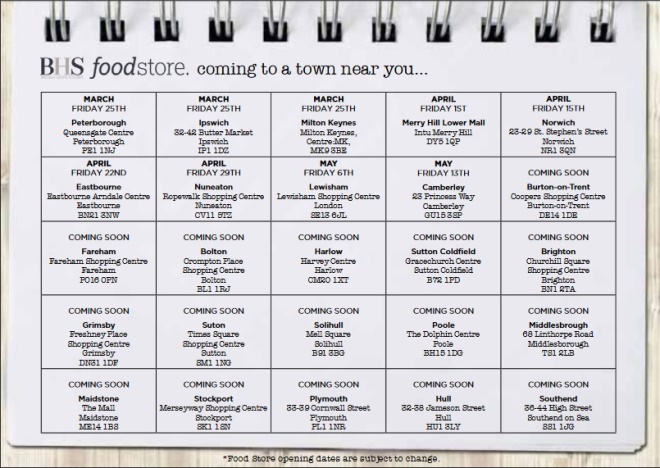 BHS to roll out convenience food offer to 25 stores