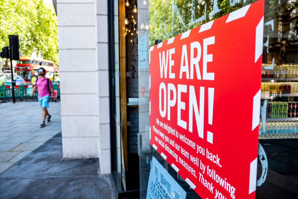 English stores reopen their doors