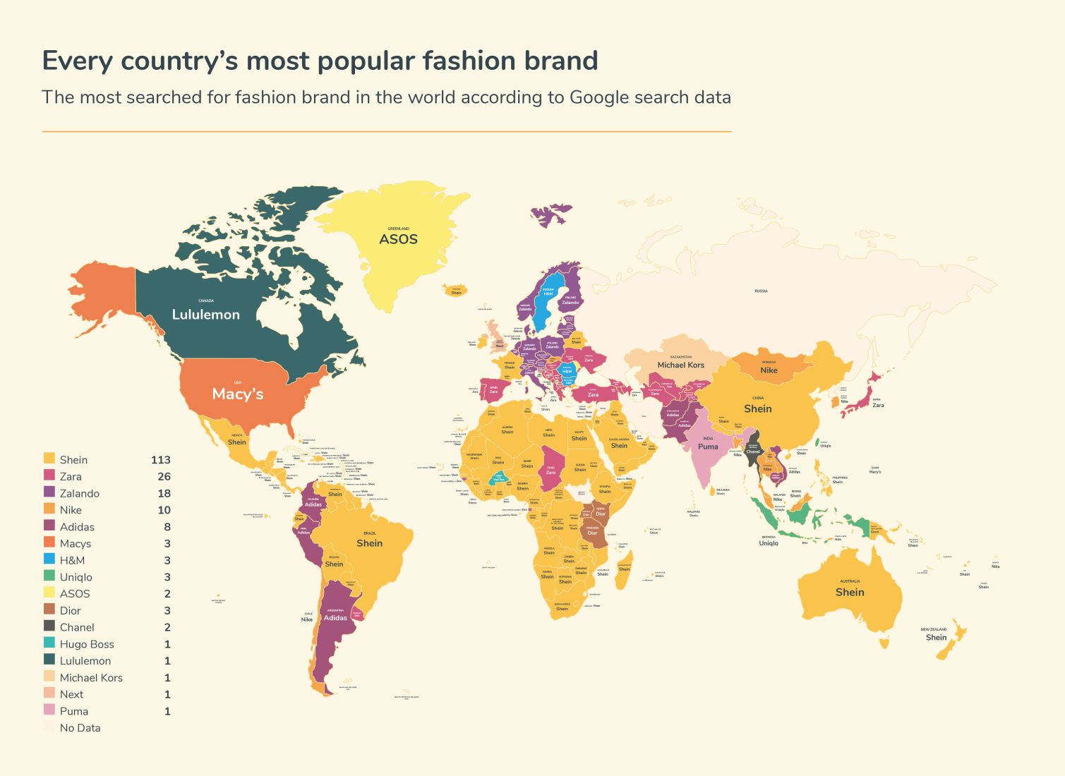 Shein overtakes Zara as most popular fashion retailer in the world