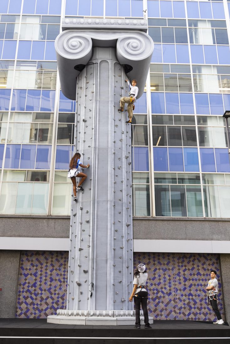 In pictures: Selfridges unveils climbing column