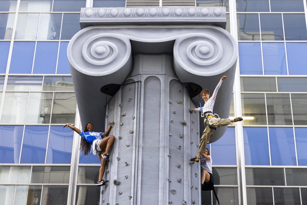 In pictures: Selfridges unveils climbing column