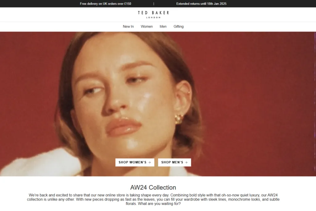 Ted Baker relaunches UK website