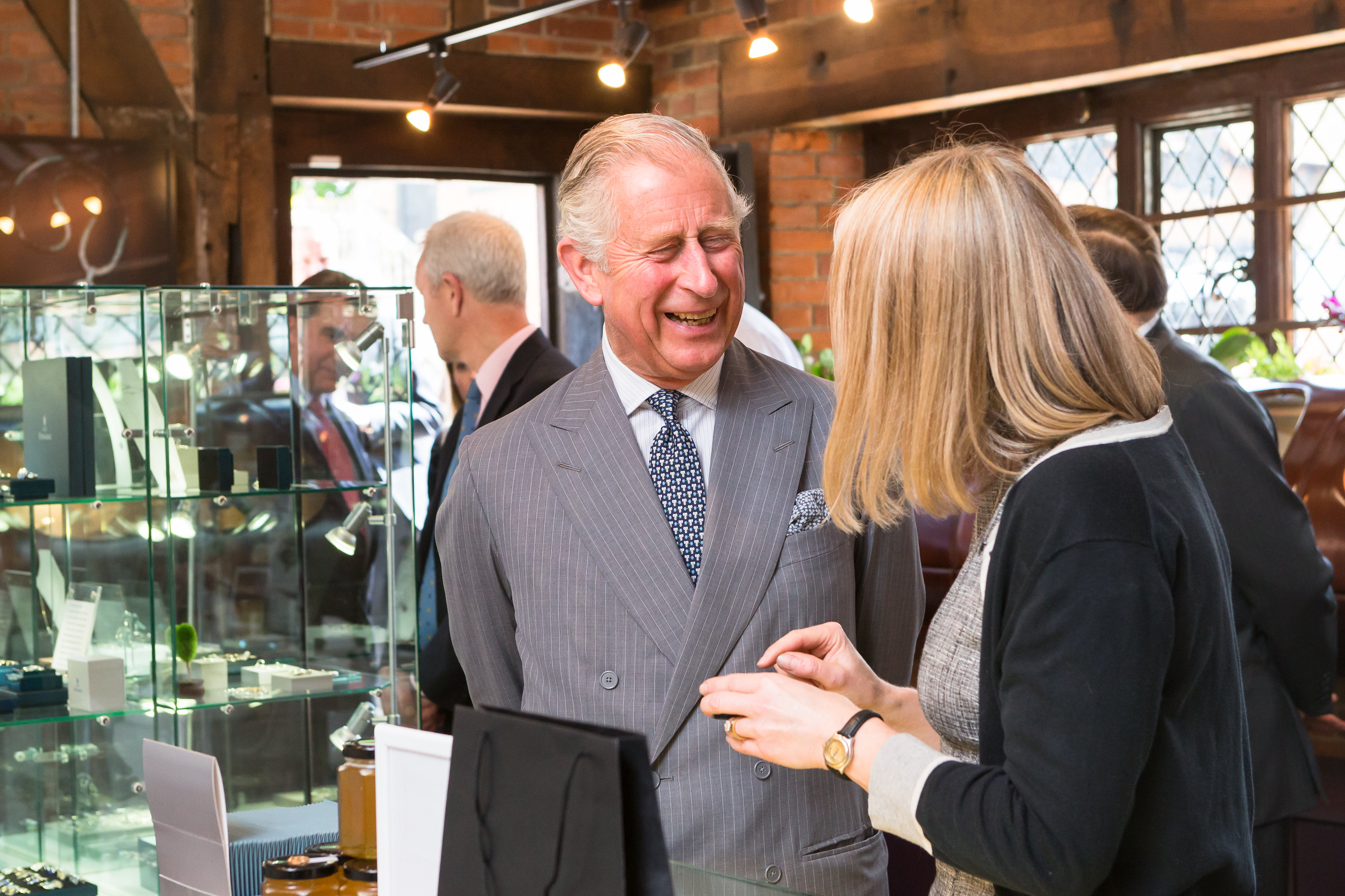 Prince of Wales visits Hatfield House studio of jeweller Fiona Rae