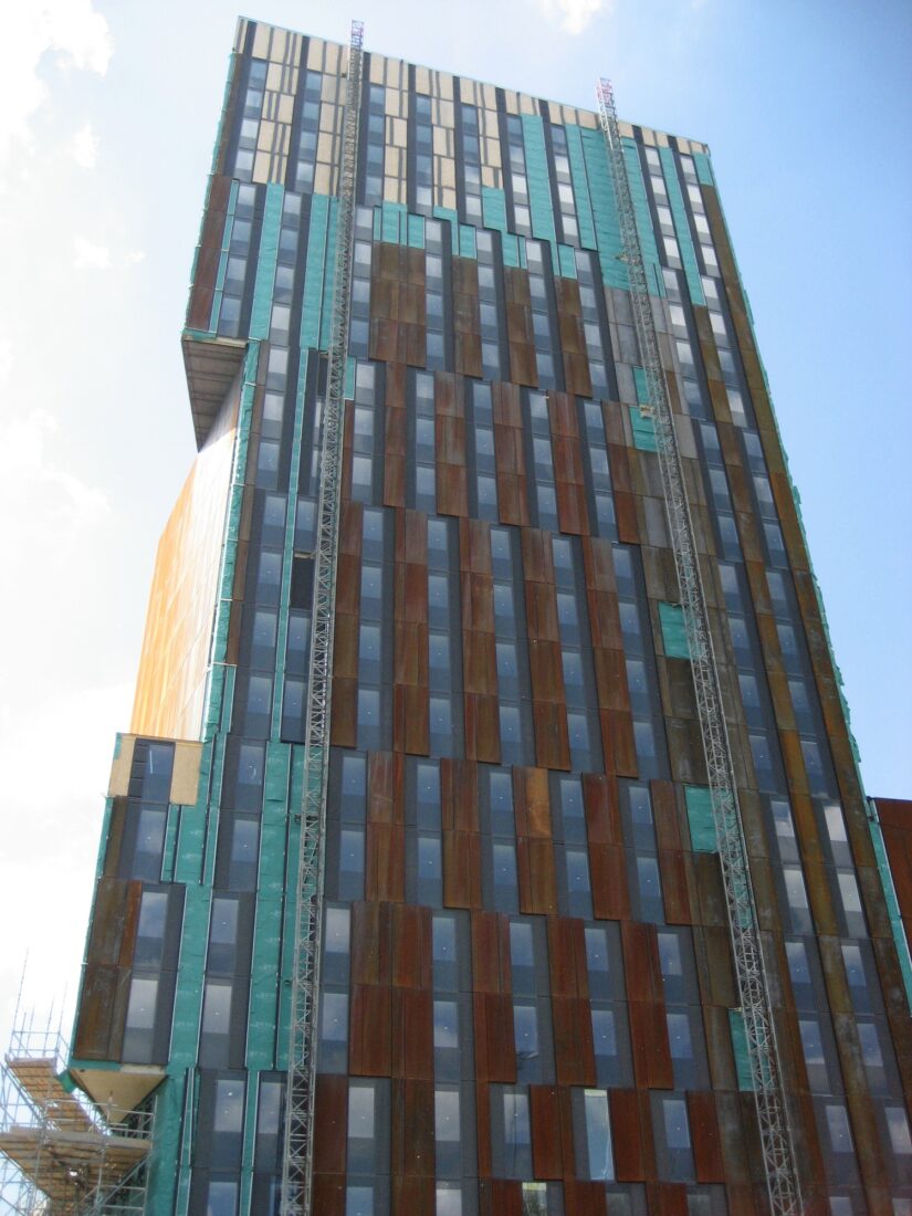 Latest look: Feilden Clegg Bradley's rusty Leeds landmark