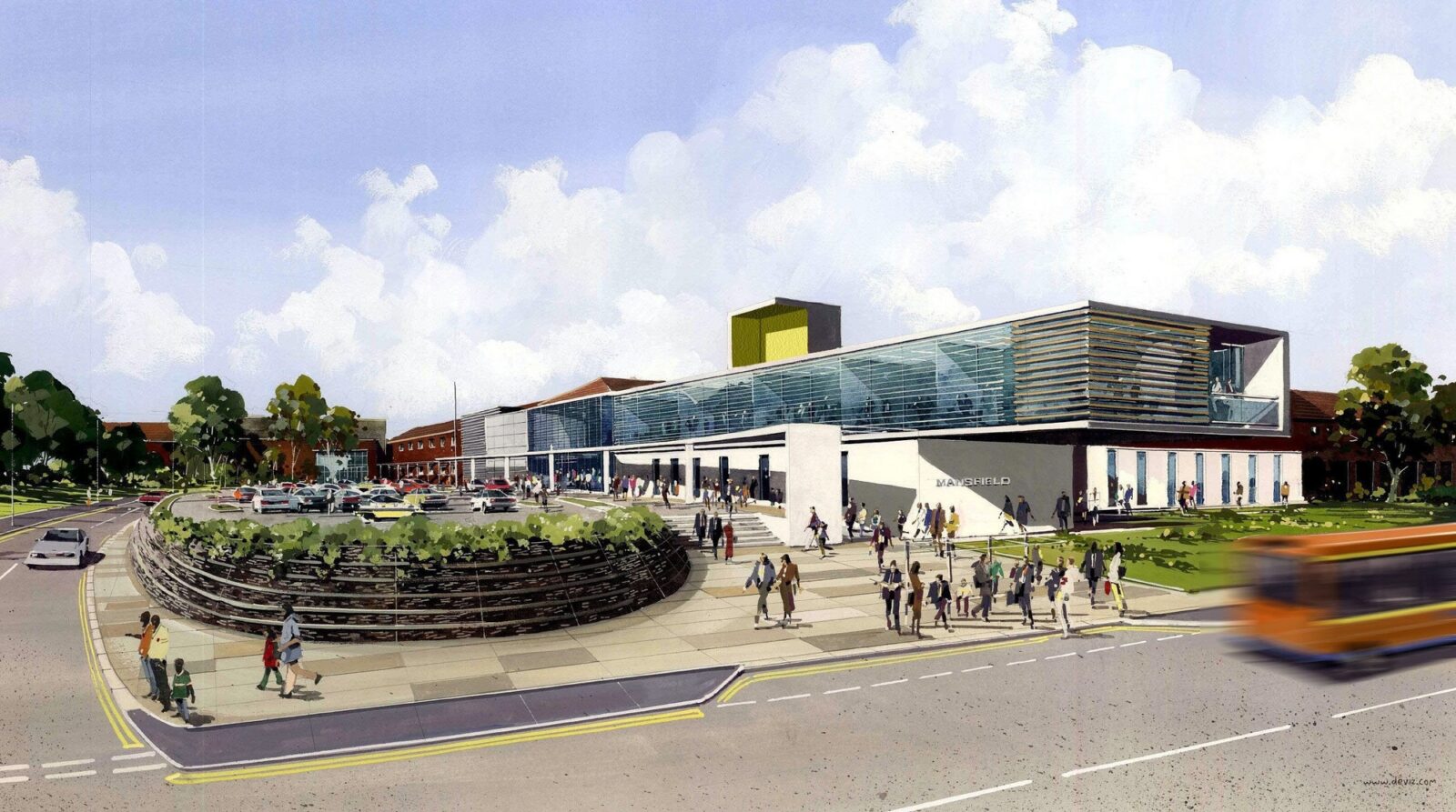 New entrance pavilion at Mansfield Hospital by Swanke Hayden Connell