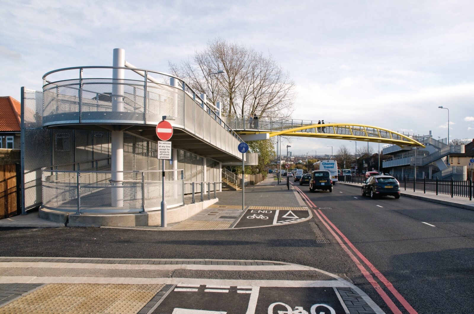Perryn Road footbridge over the A40, London by Grimshaw