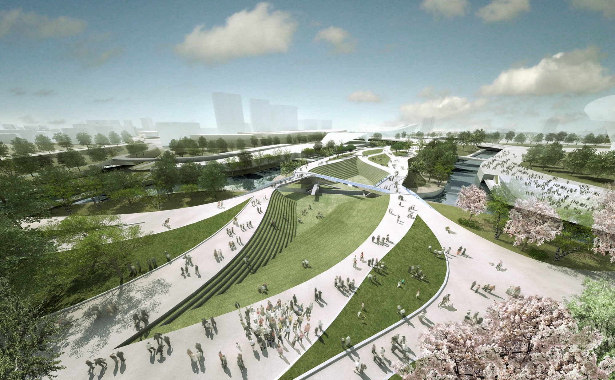 Span-tastic: Heneghan Peng's Olympic footbridge lifted in