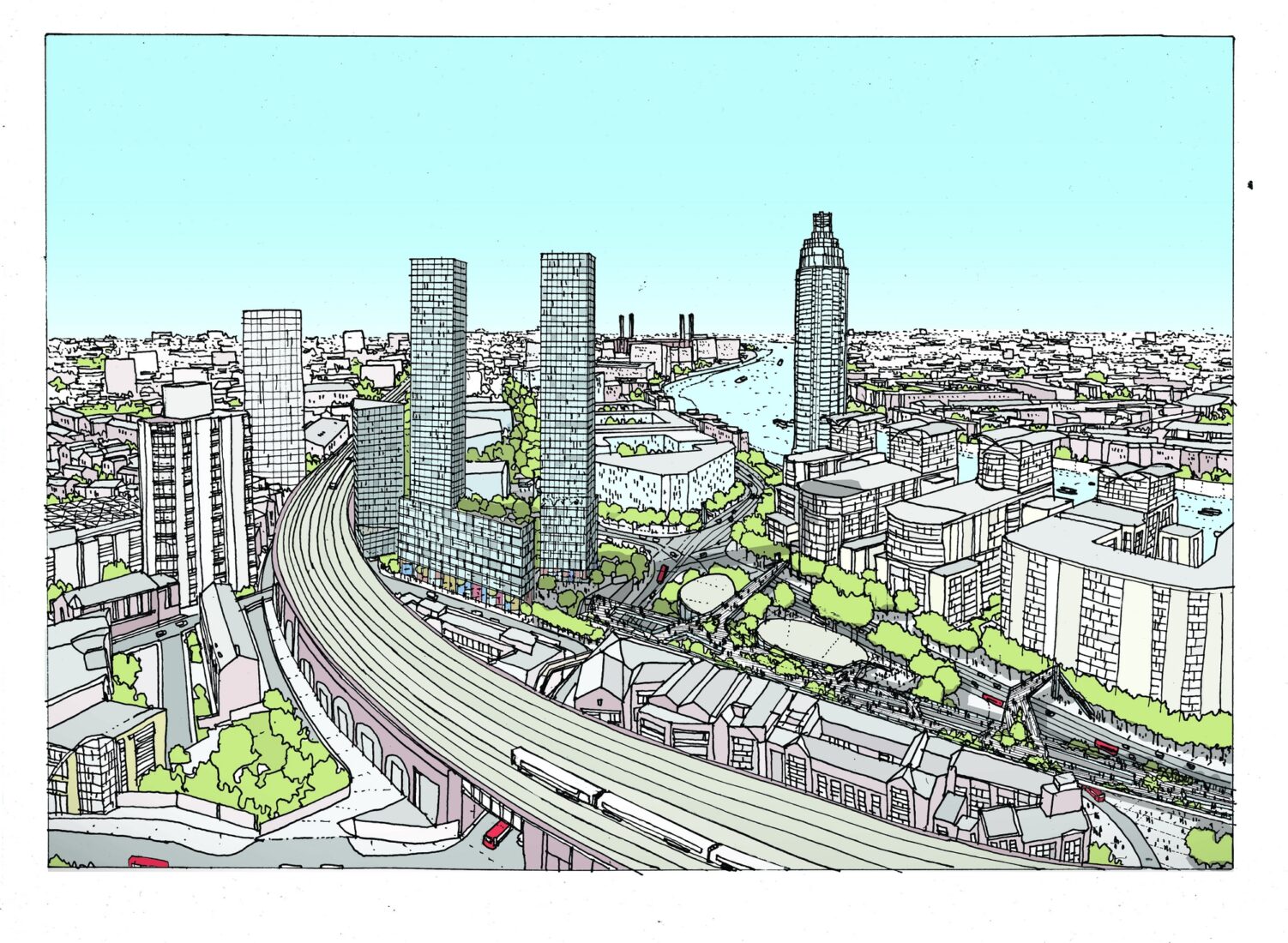 Allies and Morrison reveals Vauxhall skyscrapers