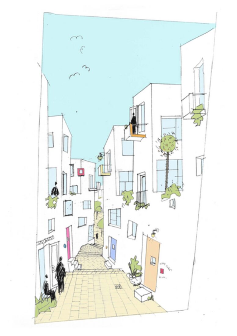 Peter Barber unveils arch-fronted Shoreditch homes