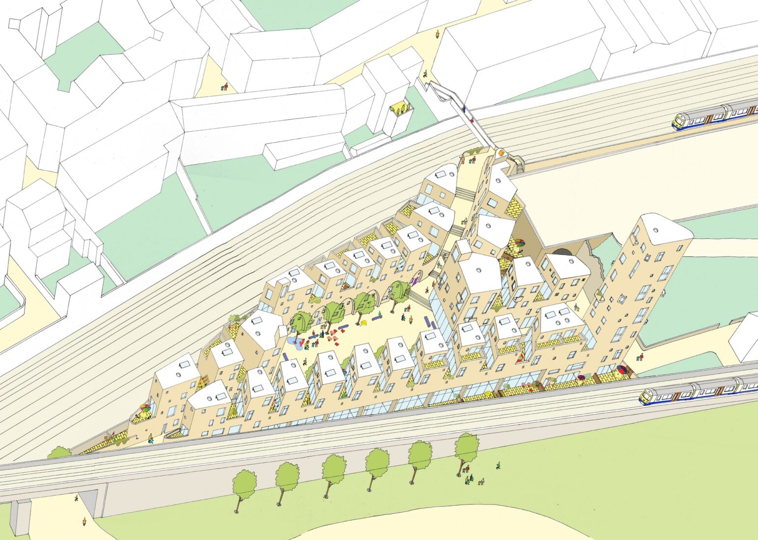 Peter Barber unveils arch-fronted Shoreditch homes