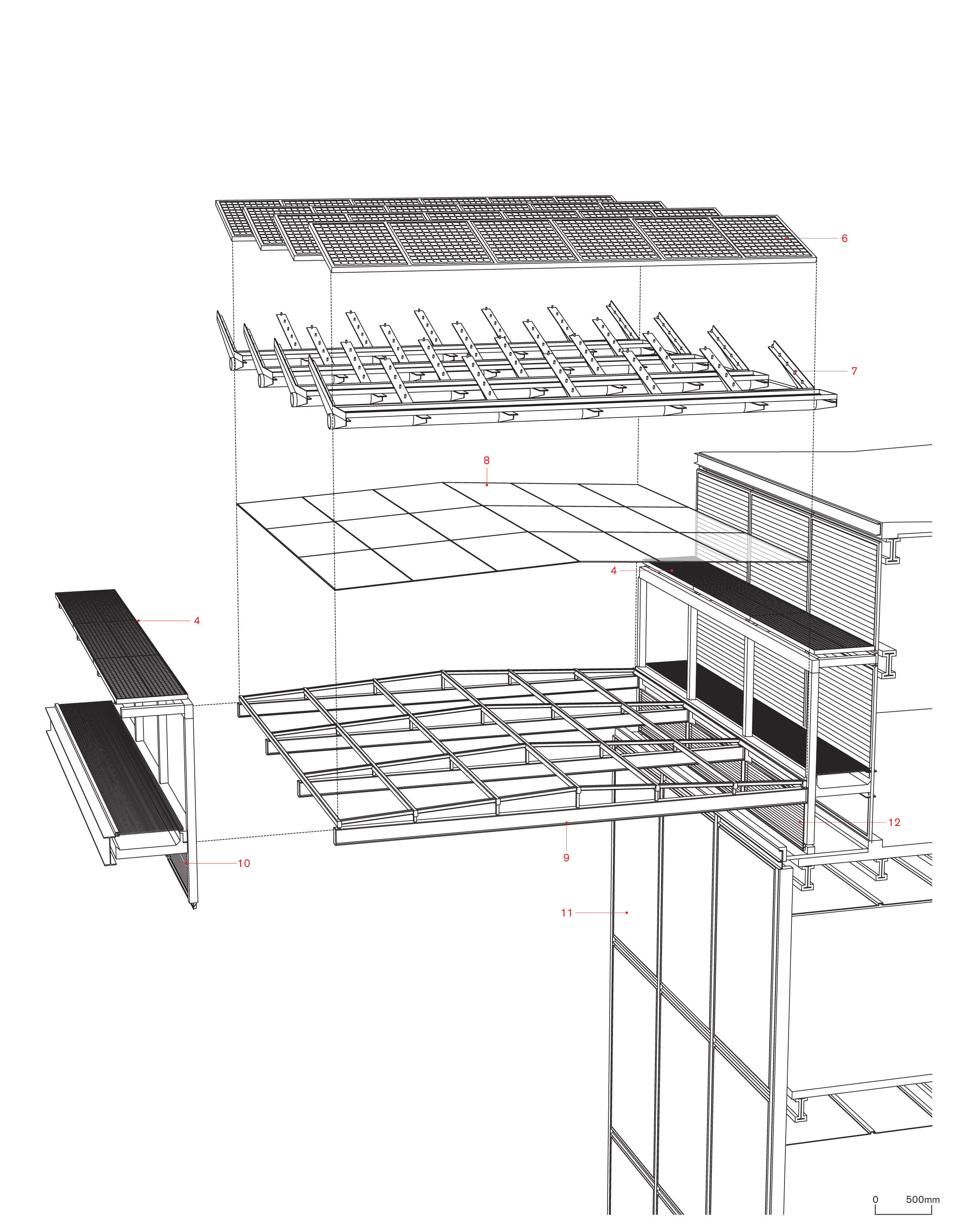 Roof detail: Frick Laboratory, Princeton University by Hopkins Architects