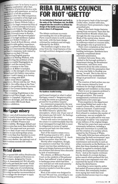 From the AJ archive: Broadwater Farm riots, London, 1985