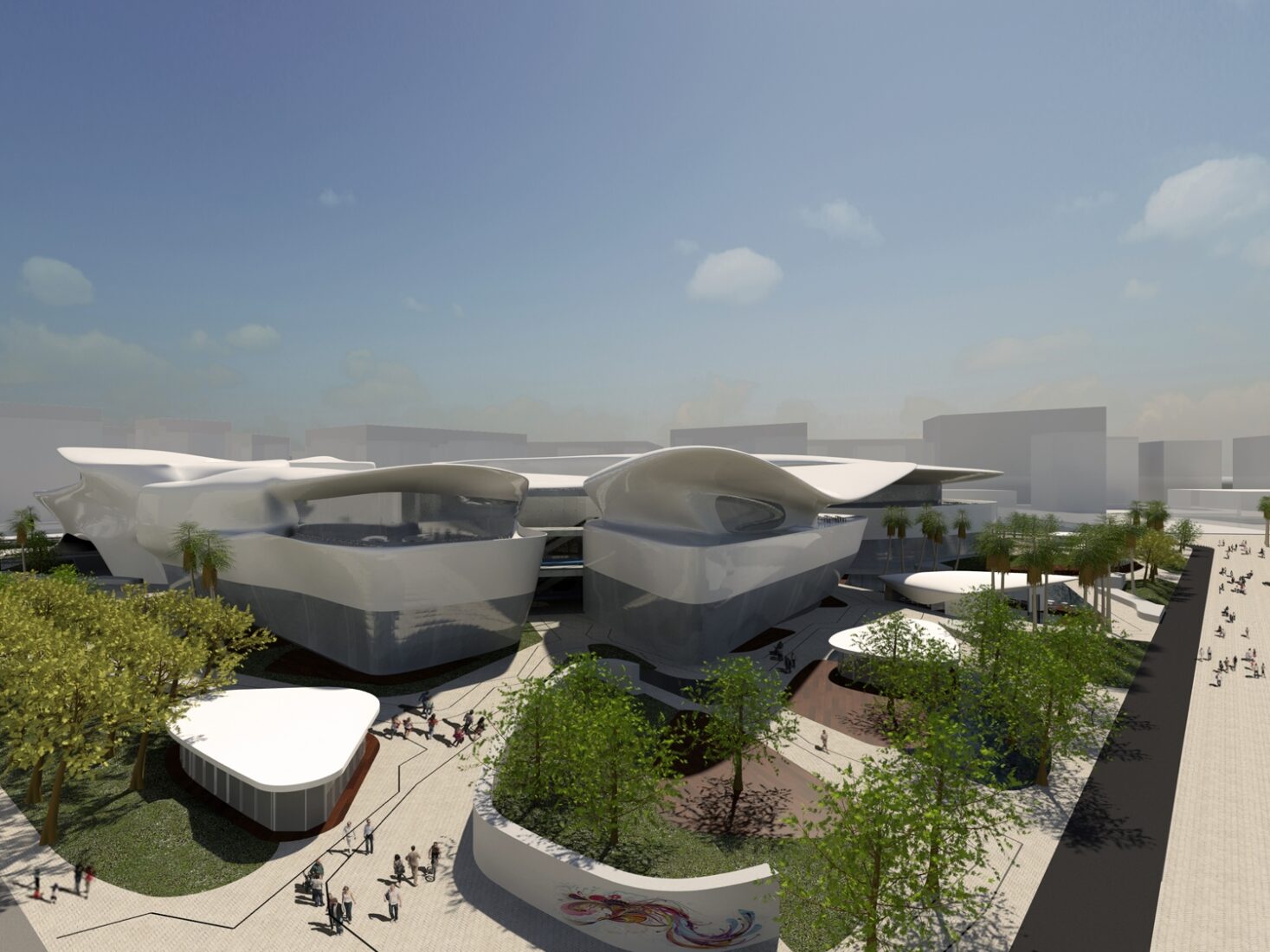 HOK reveals 'pebble-shaped' mall