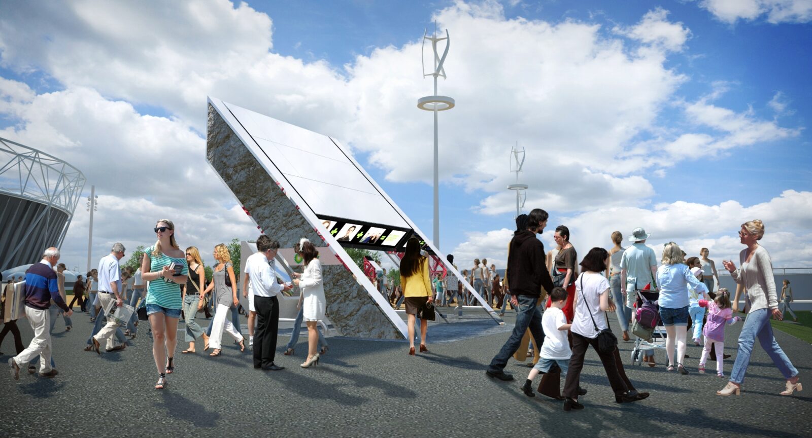 Revealed: BP's mirrored box pavilion