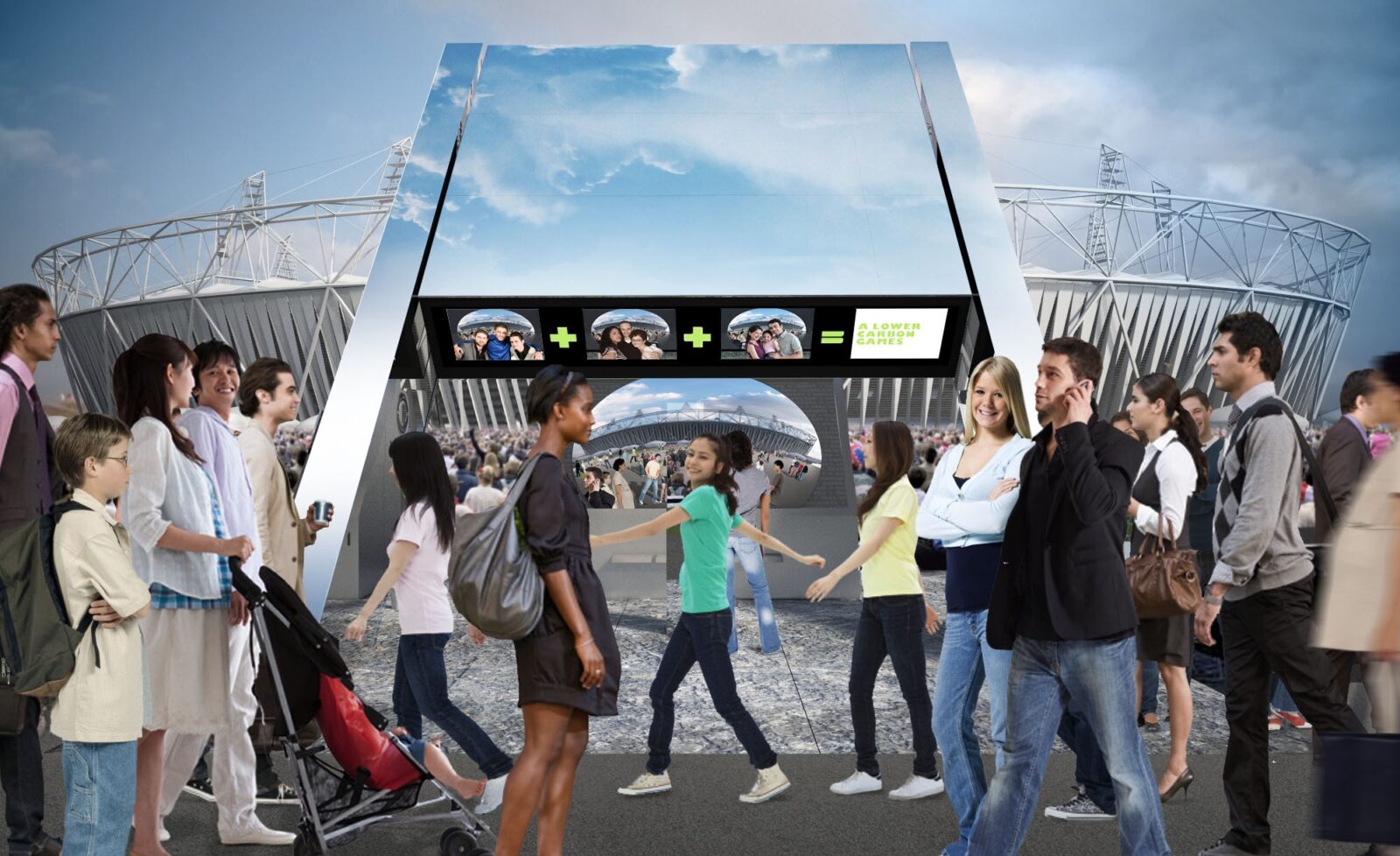 Revealed: BP's mirrored box pavilion