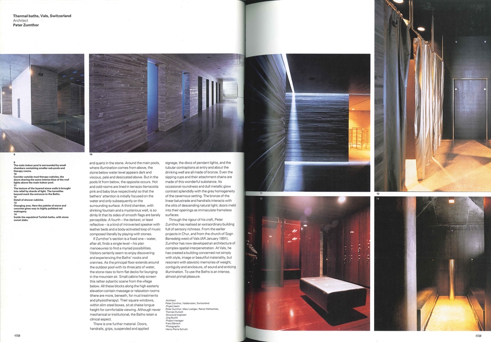 Building study: Thermal Baths, Vals, Switzerland by Peter Zumthor