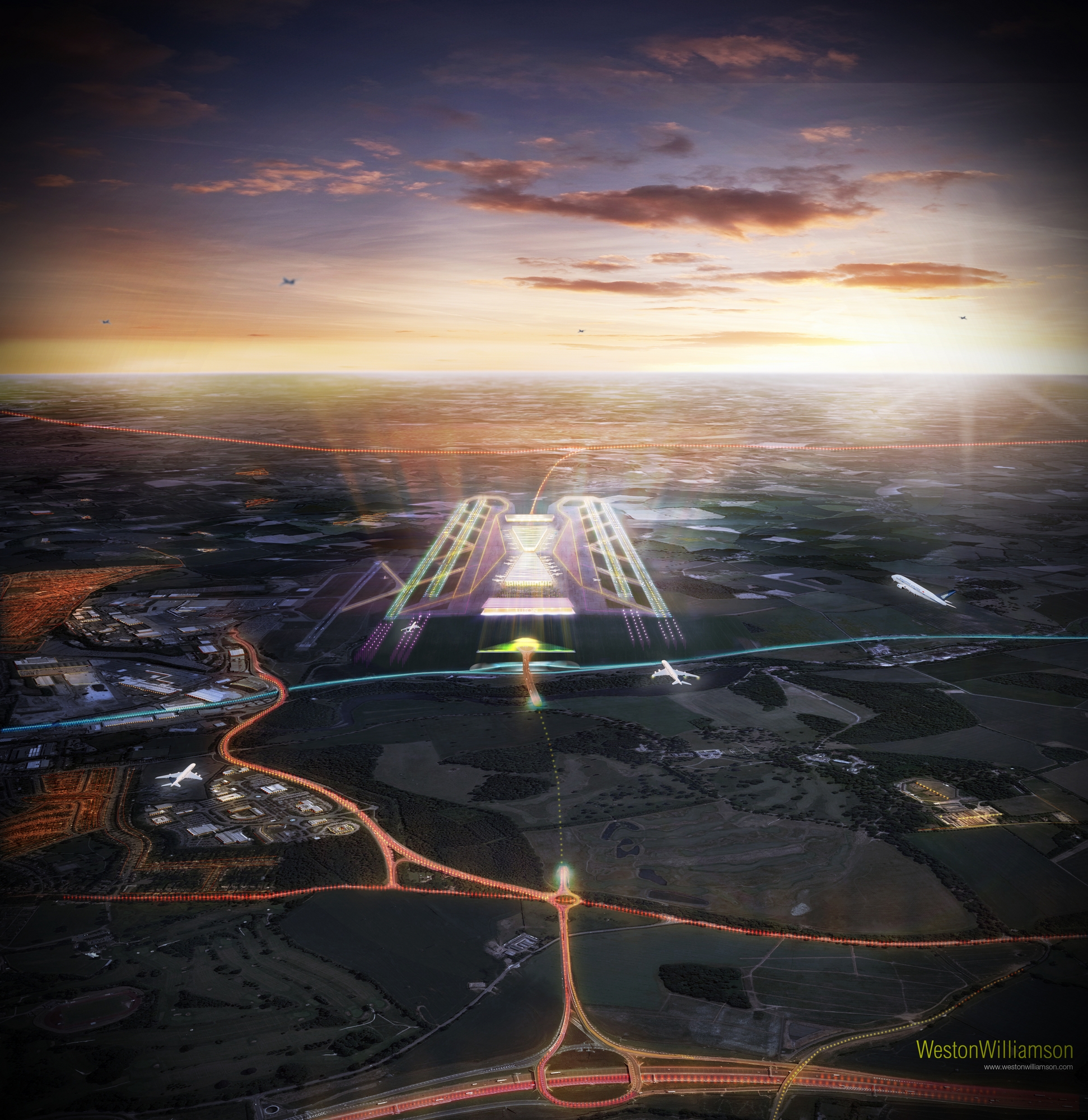 Weston Williamson unveils four-runway Luton Airport vision