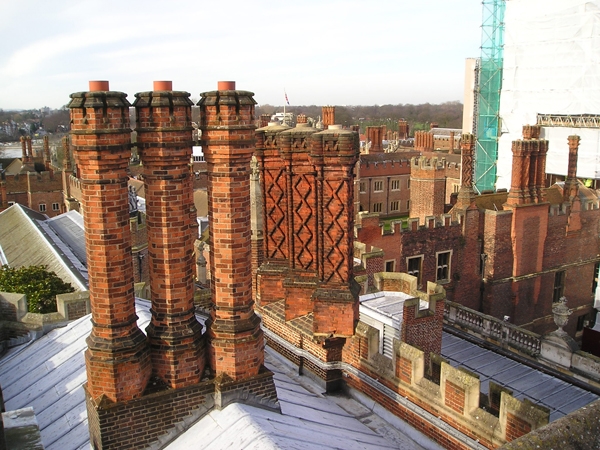 Cut and rub: Hampton Court Palace chimney repair