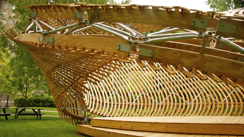 McGill students create twisted lattice pavilion