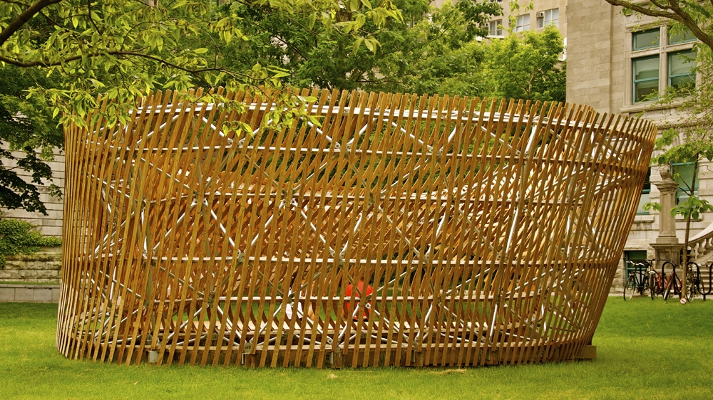 McGill students create twisted lattice pavilion