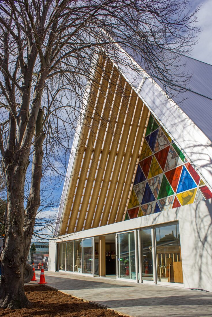 Shigeru Ban's 'pop-up' cardboard cathedral completes