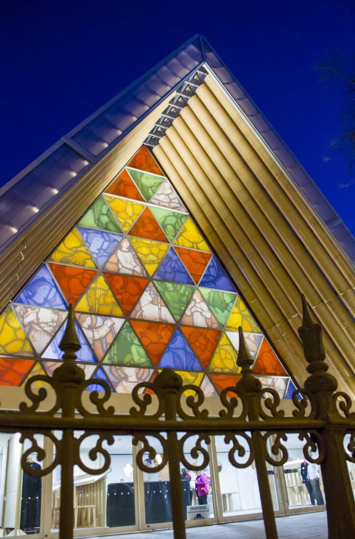 Shigeru Ban's 'pop-up' cardboard cathedral completes
