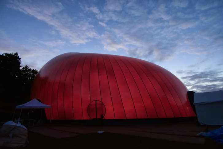 In pictures: Isozaki and Kapoor’s inflatable concert hall launches in Japan