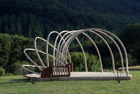 Jerry Tate reveals folding pavilion