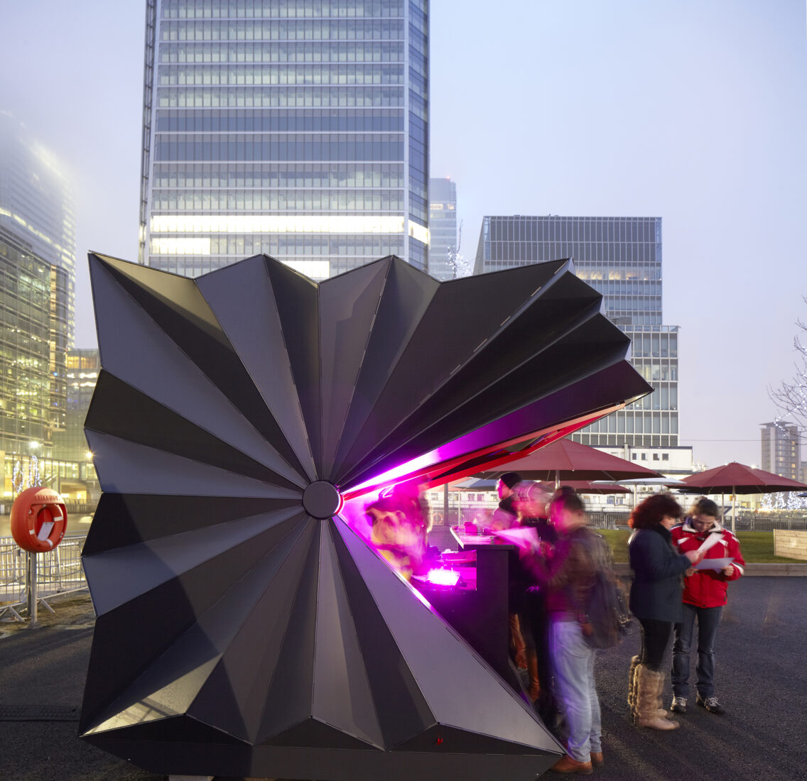 Make builds origami-inspired kiosks