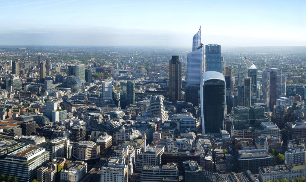 Visualisations of London in 2030 installed at The Shard