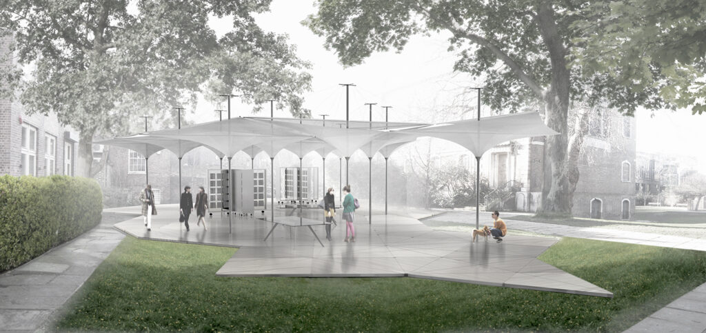 Grimshaw unveils plans for pop-up tensile pavilion