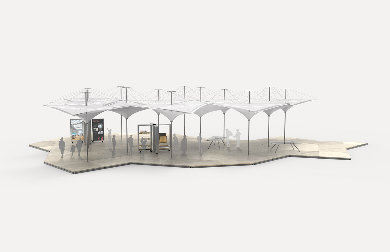Grimshaw unveils plans for pop-up tensile pavilion