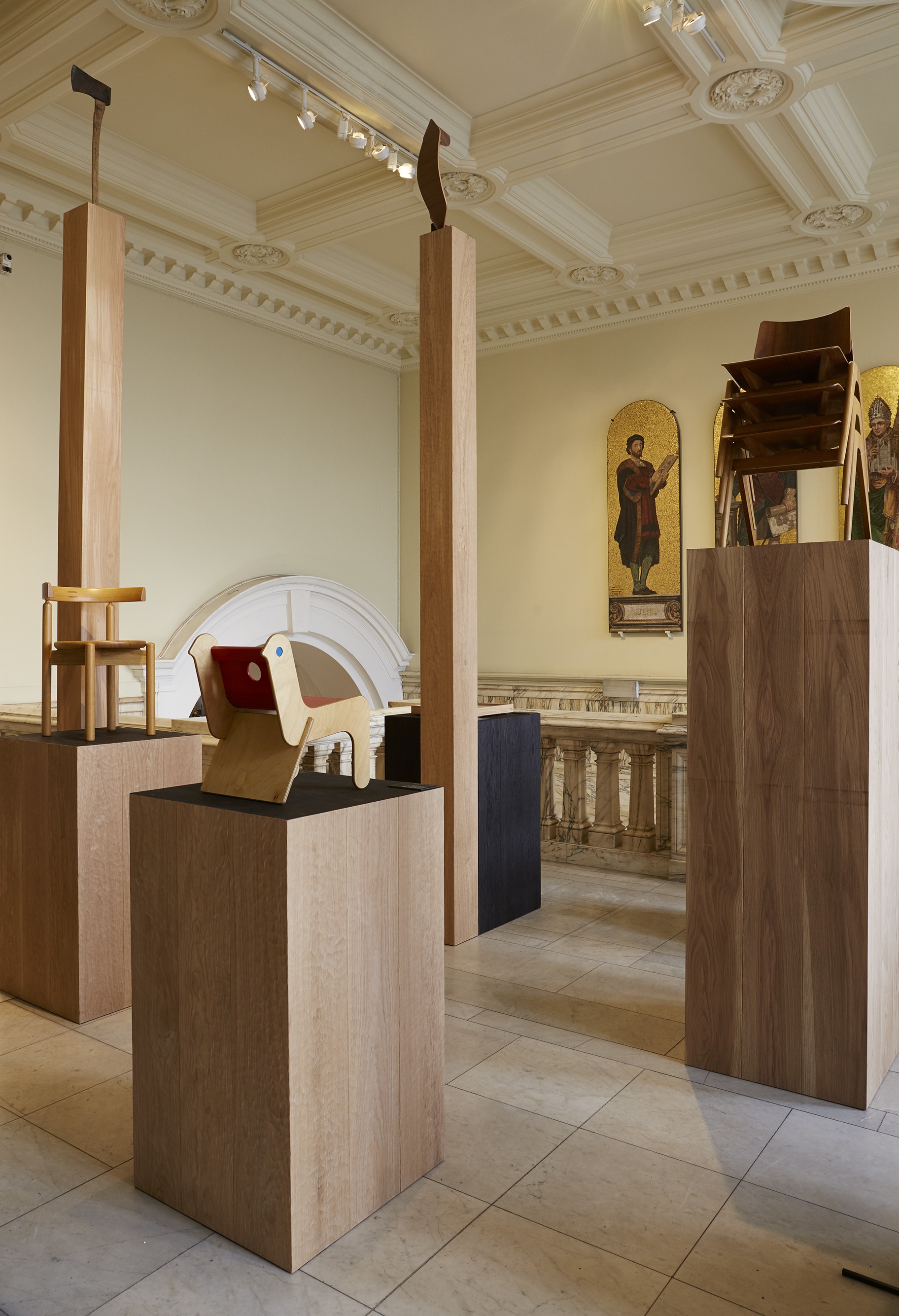 Assemble reveals timber ‘forest’ celebrating Robin Day’s work