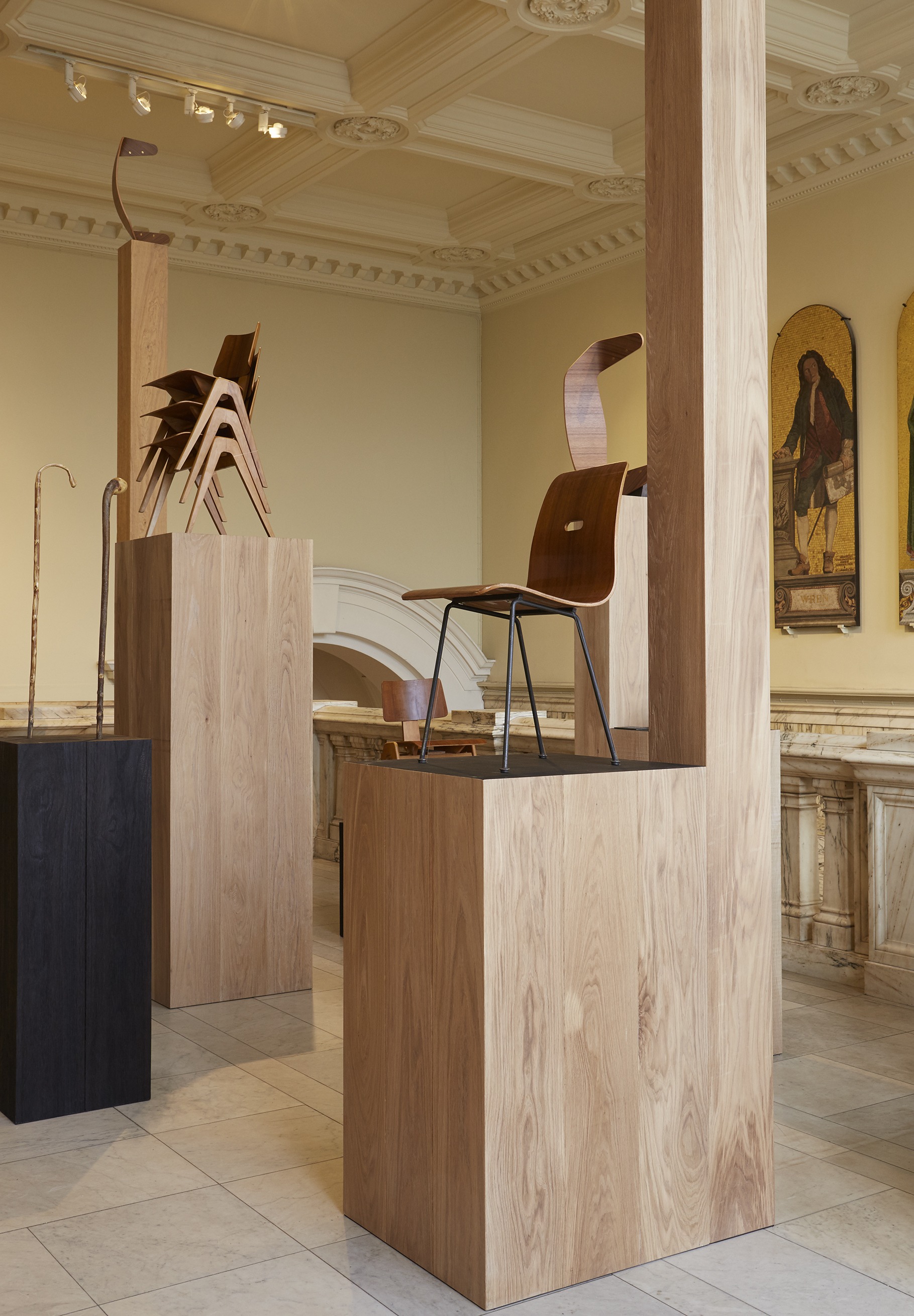 Assemble reveals timber ‘forest’ celebrating Robin Day’s work