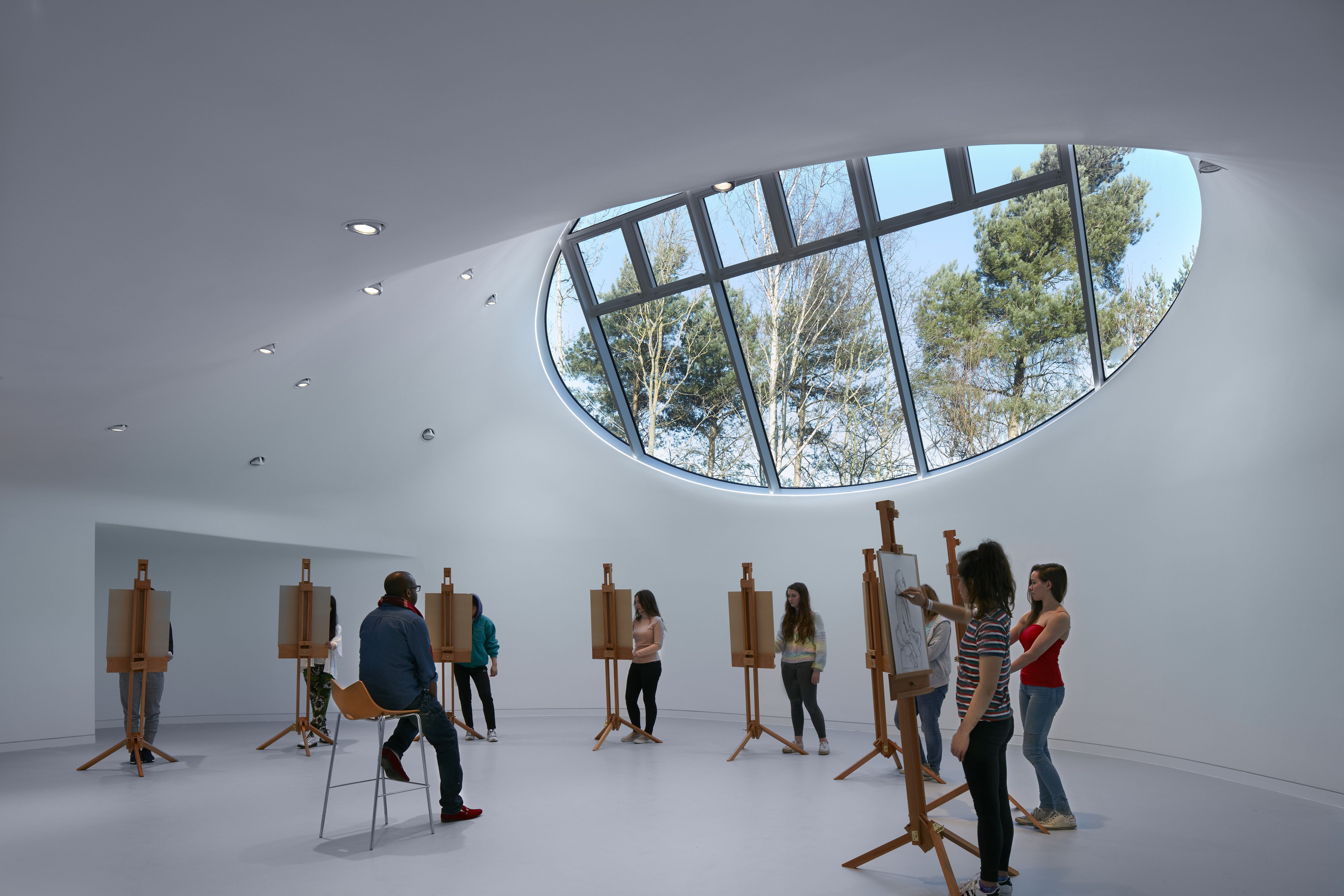 Zaha Hadid opens Peter Cook-designed drawing studio