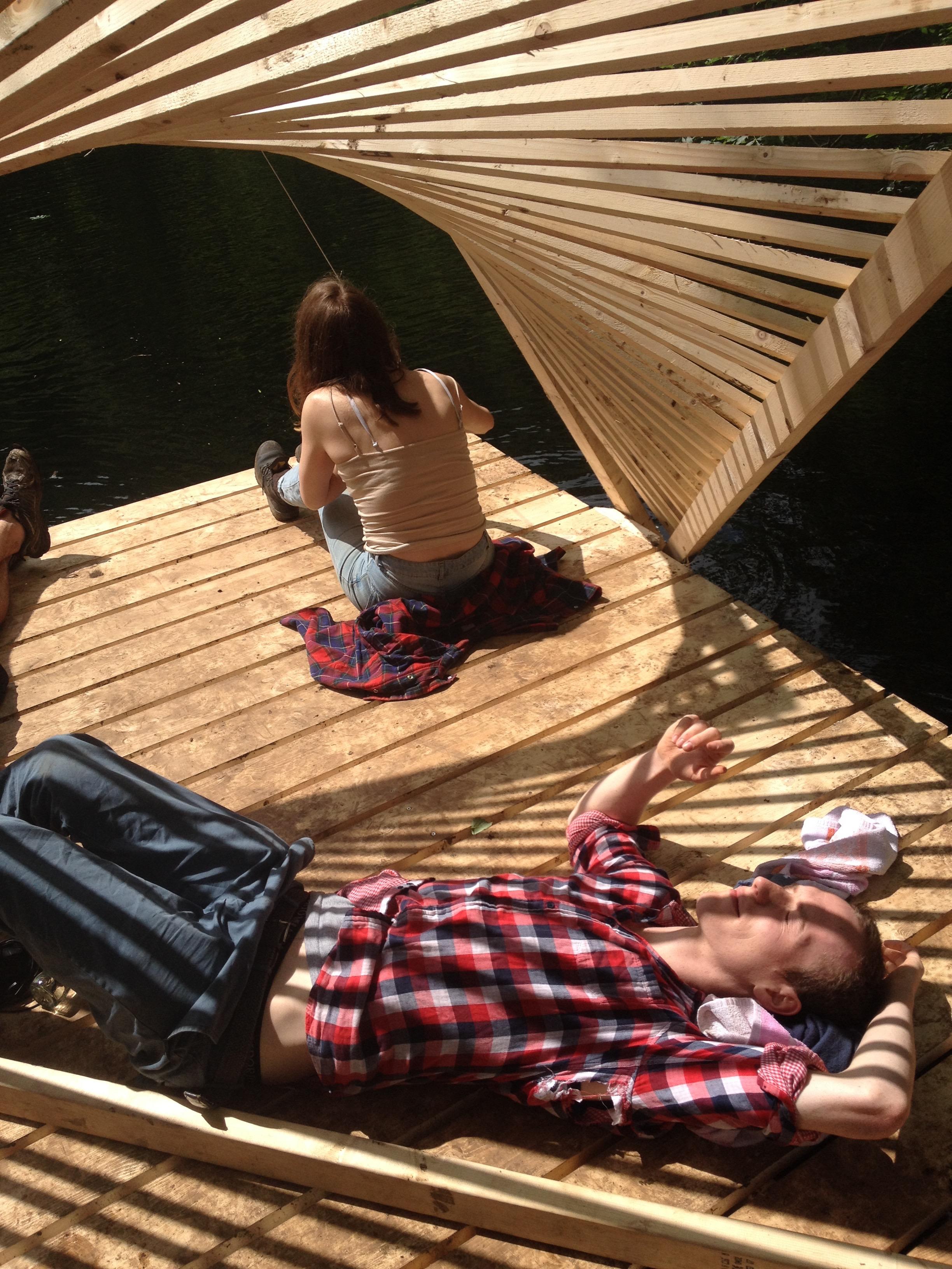 CAT students launch floating hyperbolic paraboloid pavilion