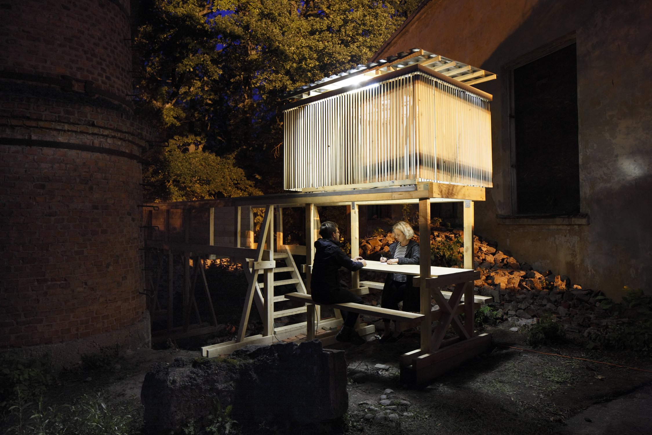 Building Works Unit completes sliding timber folly