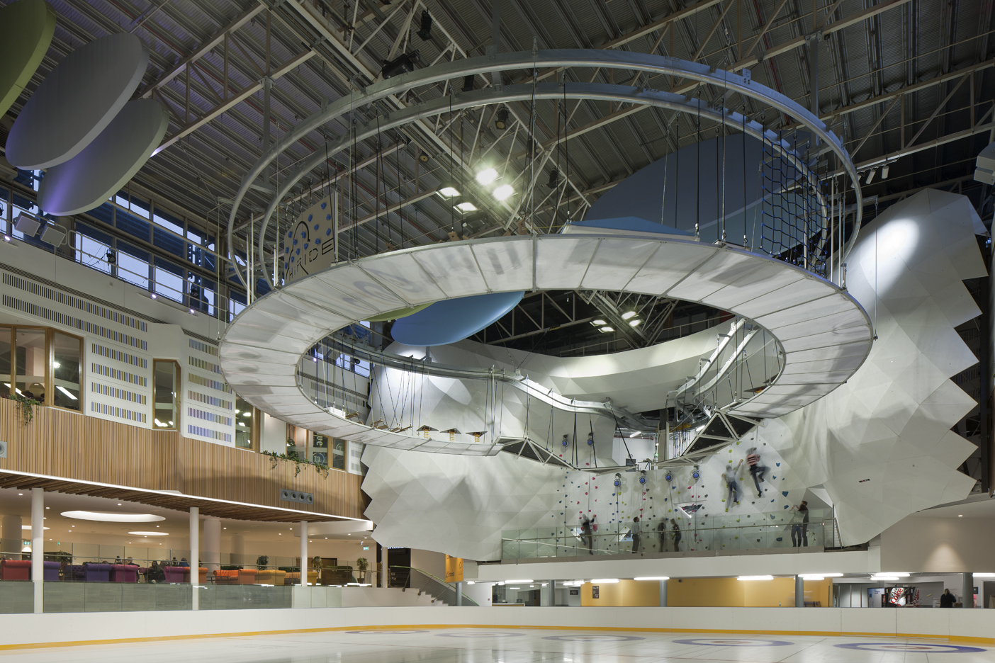 Aerial adventures: TAP’s circular assault course hovers over ice rink