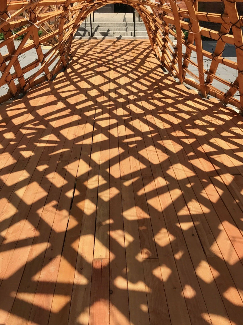 Student pavilion: gridshell by Reading students working with Invisible ...