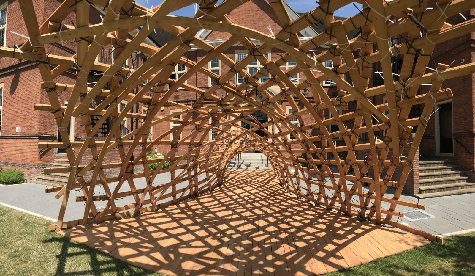 Student pavilion: gridshell by Reading students working with Invisible ...