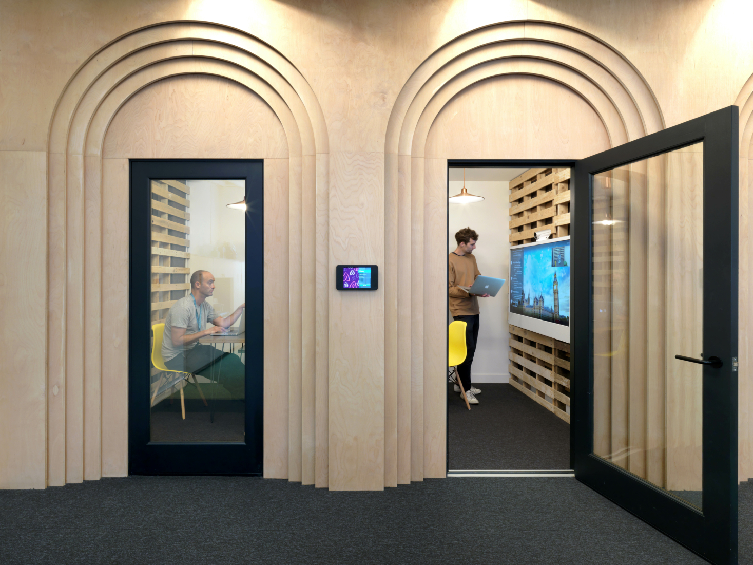 Airbnb’s office annexe by Threefold Architects references a winter garden