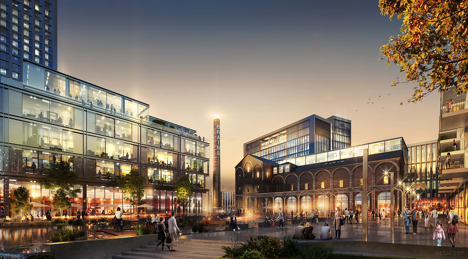 Benoy designs huge mixed-use scheme for Cardiff brewery site