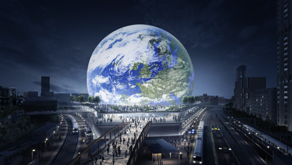 First look at Populous’s giant sphere arena for east London