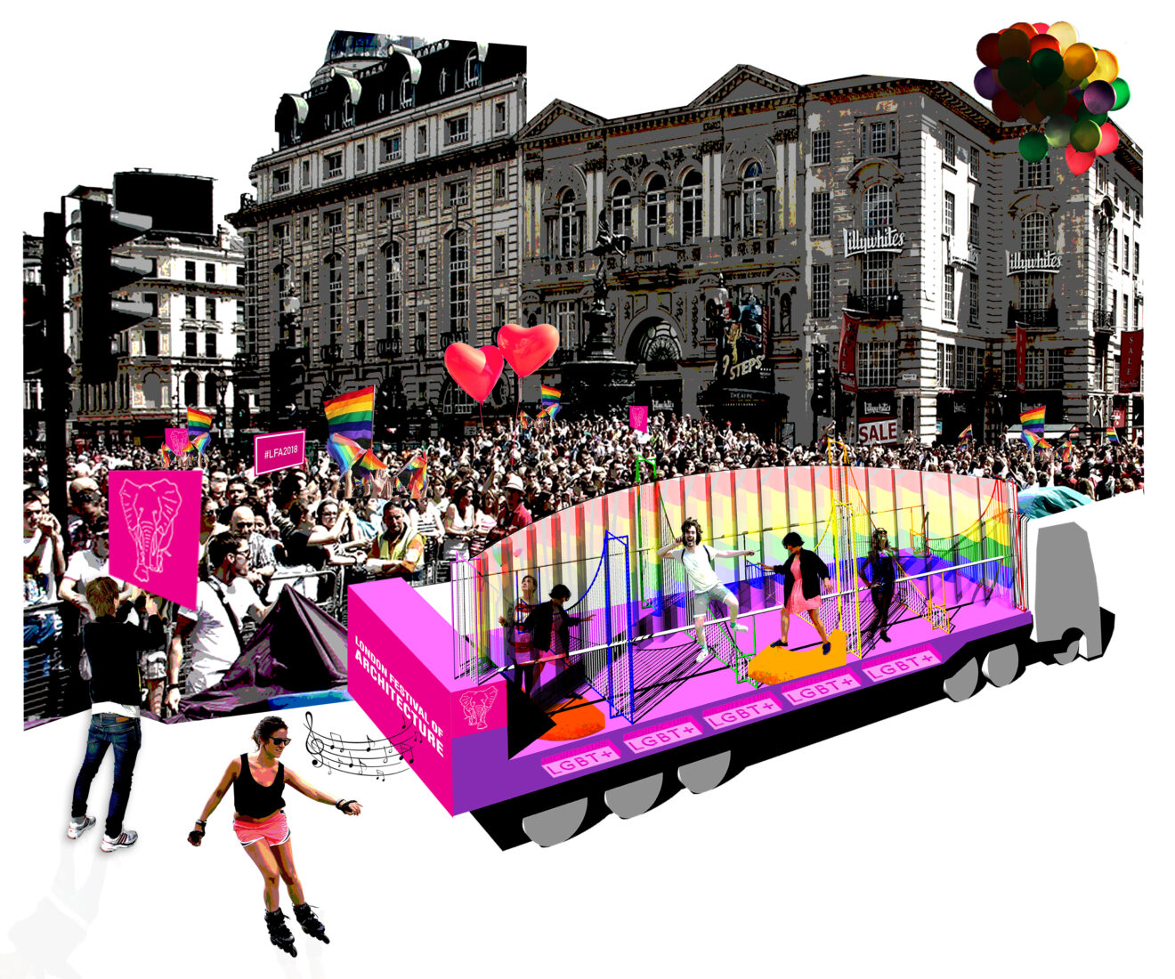 Hawkins\Brown wins LFA Pride float contest