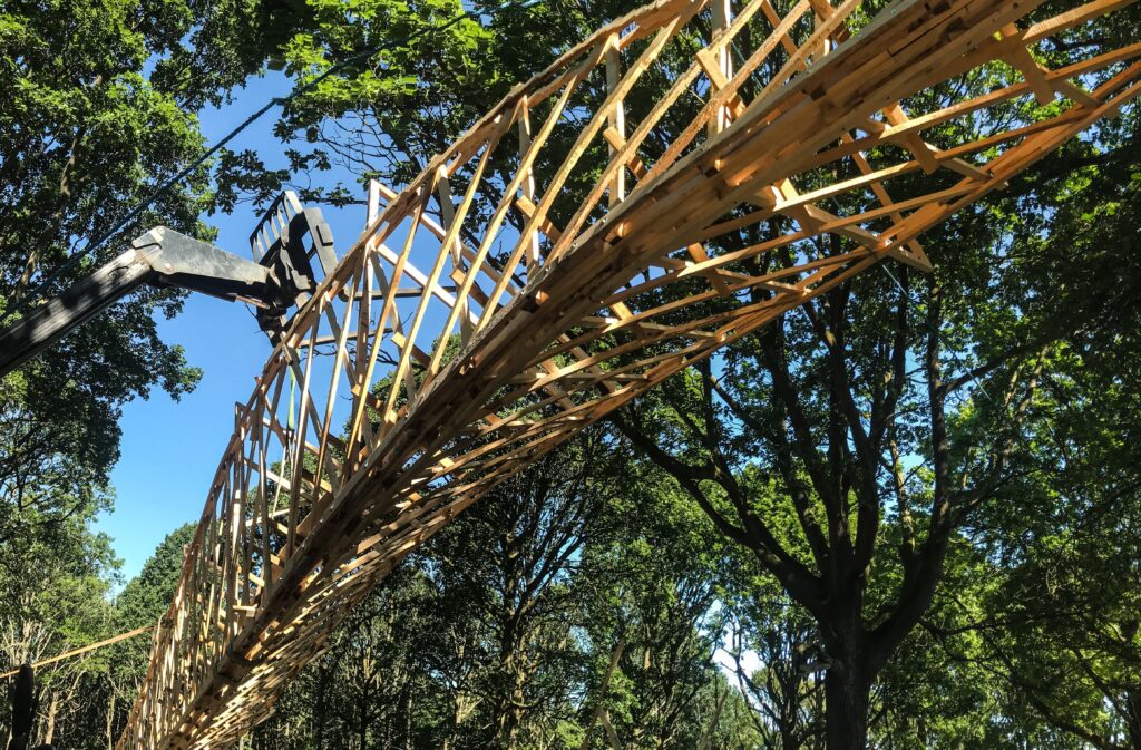 Invisible Studio’s student-build workshop creates six timber structures