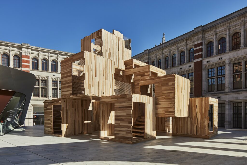 Waugh Thistleton installs ‘maze-like’ pavilion in V&A courtyard
