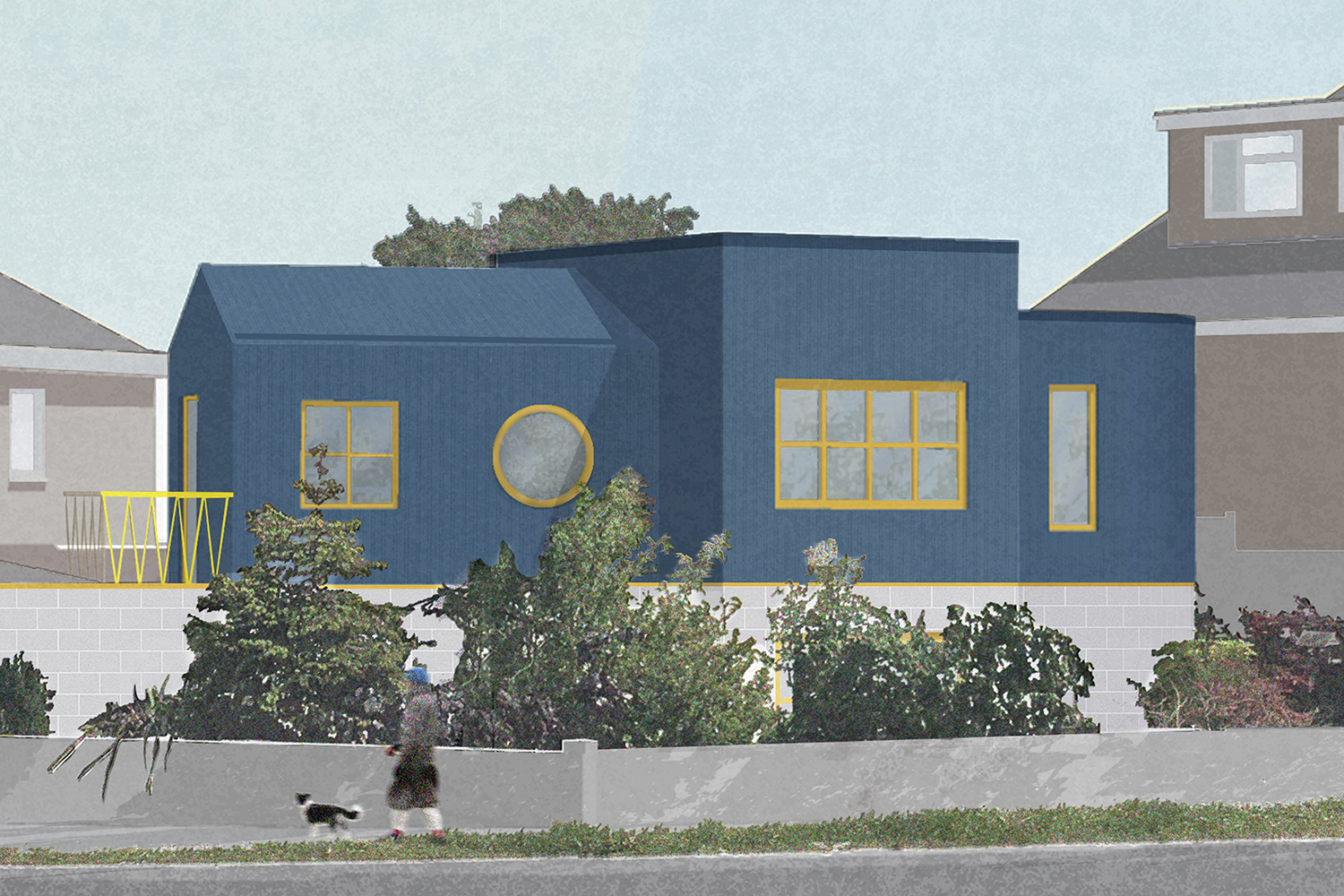 Office S&M wins planning for blue timber-clad house in Reading